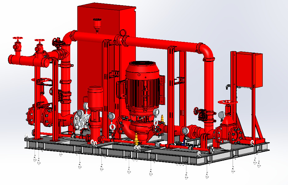 500 GPM Assemblaggio pompa antincendio in linea verticale NFPA 20 Pacco ...